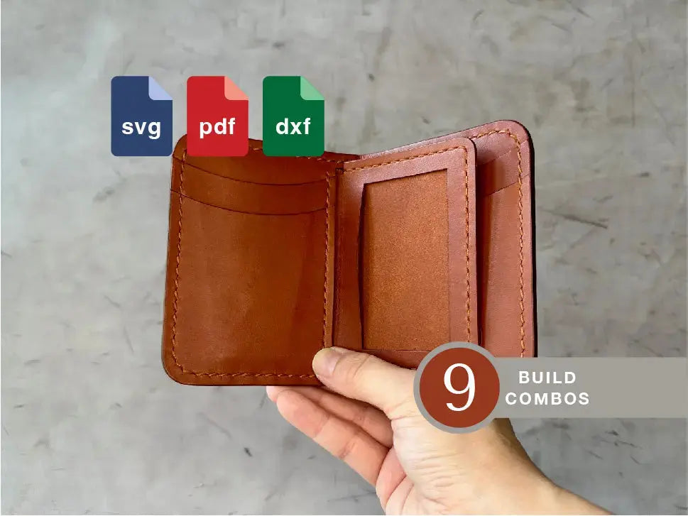 Woodrow Bifold Wallet Digital Pattern SVG PDF DXF - Grit Mercantile